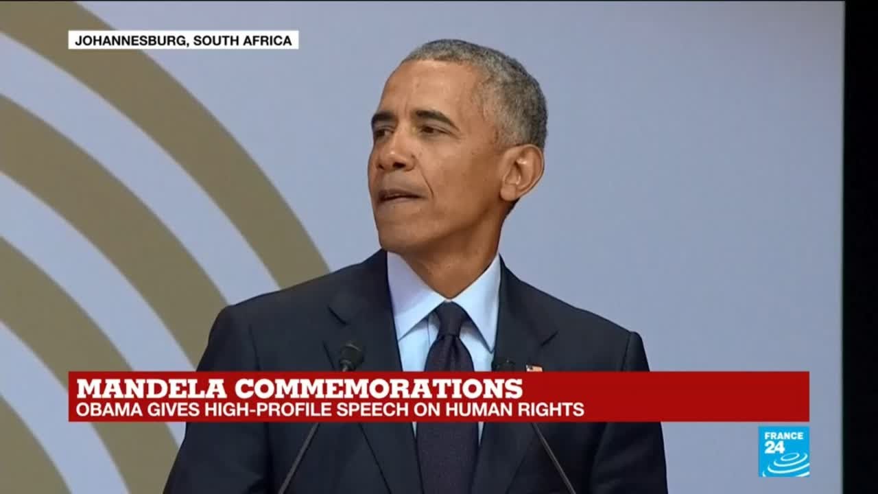 "I believe in Mandela's vision," says Obama during speech - YouTube