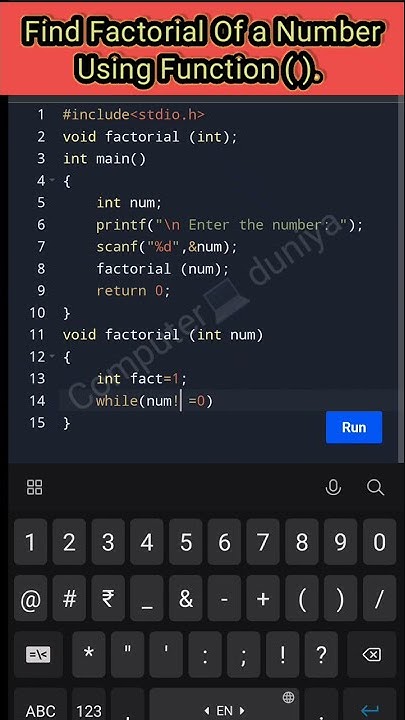 Find Factorial using Function in C.#shorts - YouTube