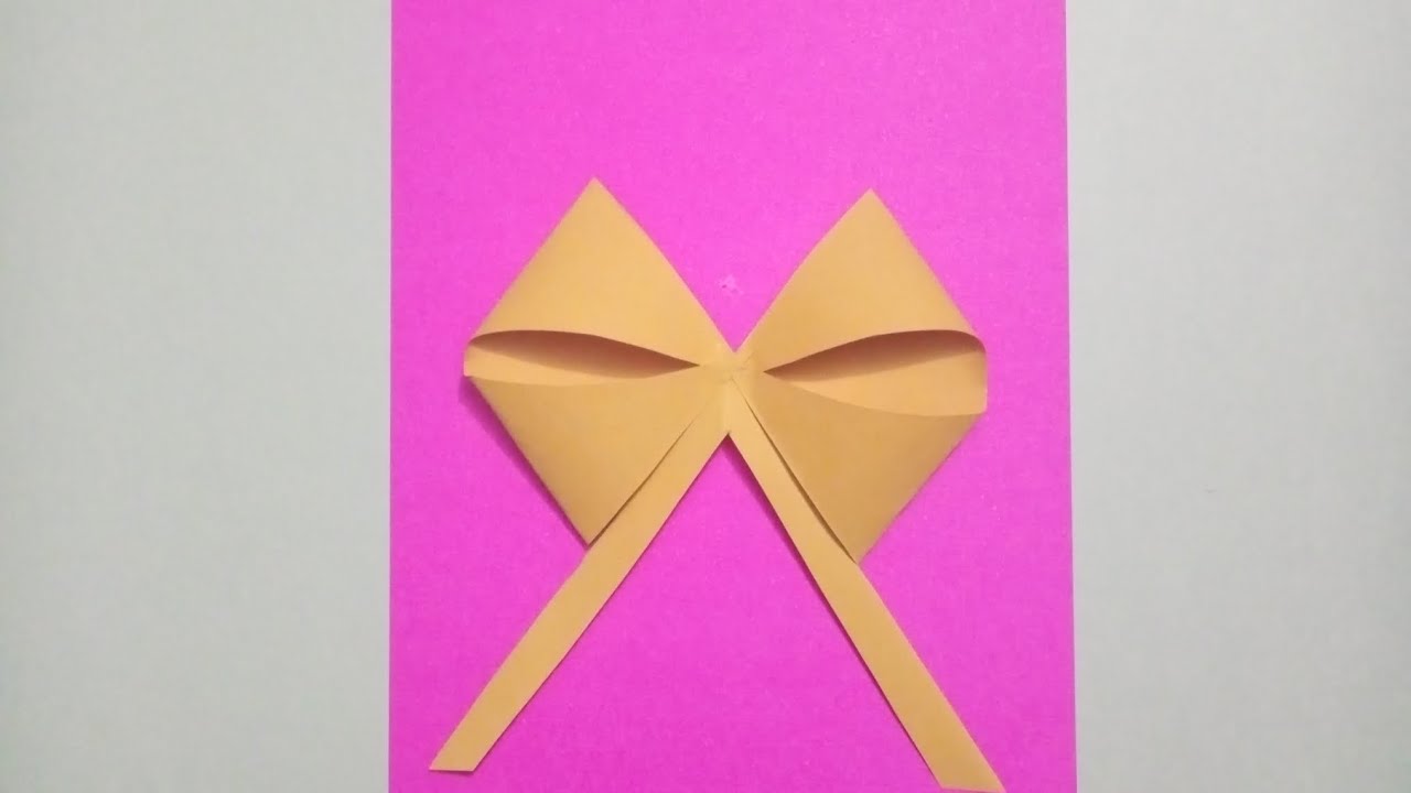 How to Make a Paper Bow | Easy Paper bow | Origami Paper Bow | Paper ...