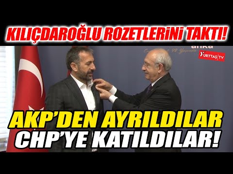 AKP'den istifa eden yöneticiler CHP'ye katıldı! Kılıçdaroğlu rozetlerini taktı!