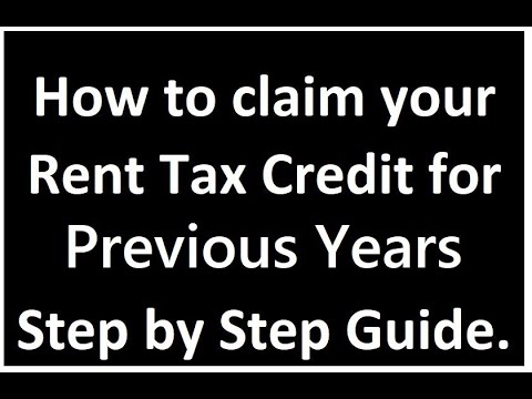 How To Claim Rent Tax Relief for Previous Years. - YouTube
