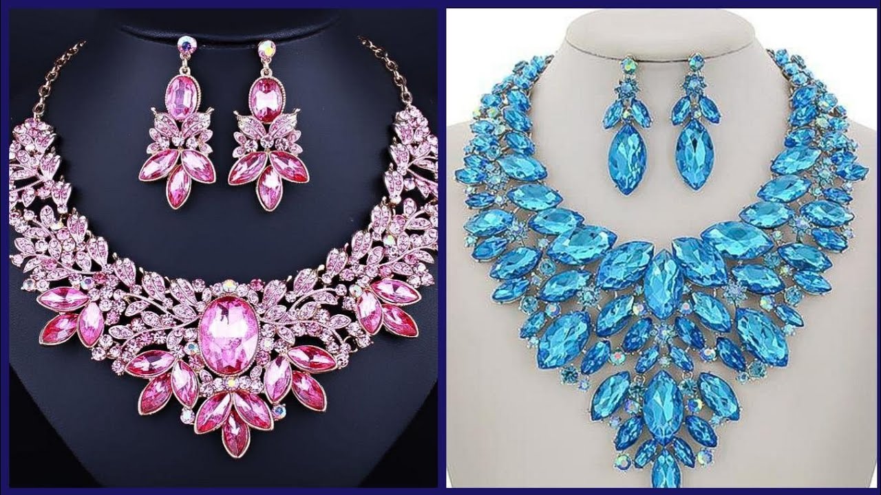 Most beautiful and stunning rhinestone stone necklace ideas - YouTube