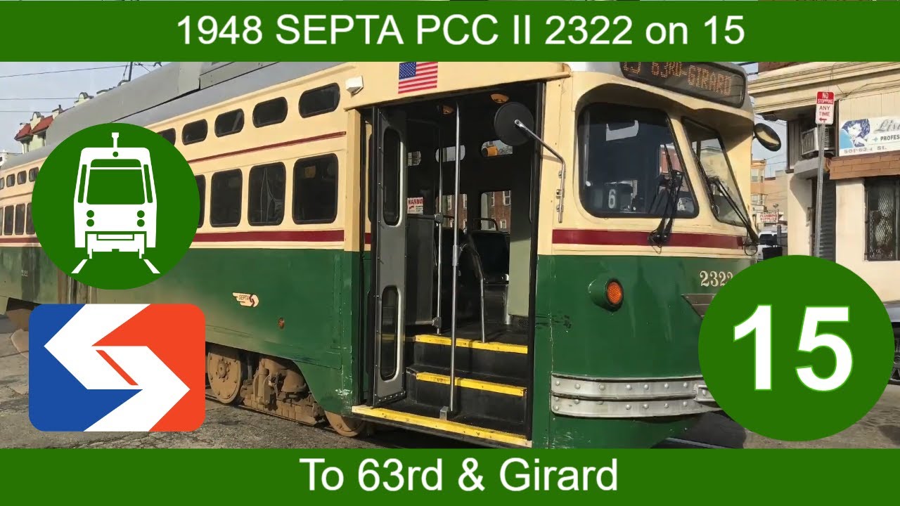 A Ride on SEPTA 1948 PCC II #2322 on 15 - YouTube