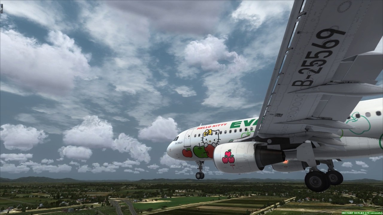 EVA AIR A320 windy hard landing at Beijing ++ FSX - YouTube