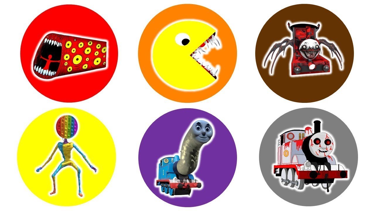 Spinwheel Train eater, Pacman, Choco Charles, Siren head pop it, Thomas ...