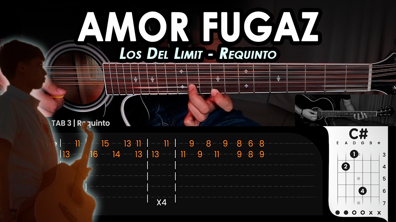 Amor Fugaz En Guitarra (REQUINTO) Los Del Limit | CHORDS