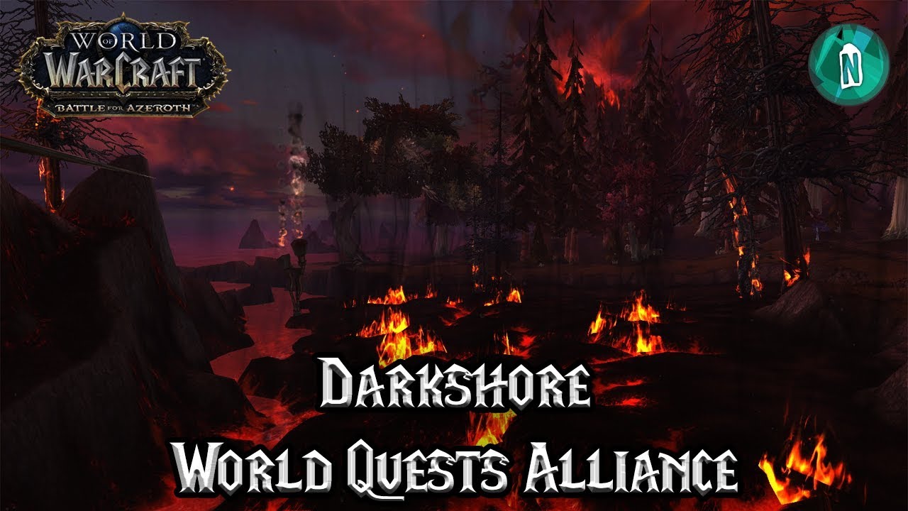 Darkshore New 8 World Quests Alliance - Battle for Azeroth Beta - YouTube