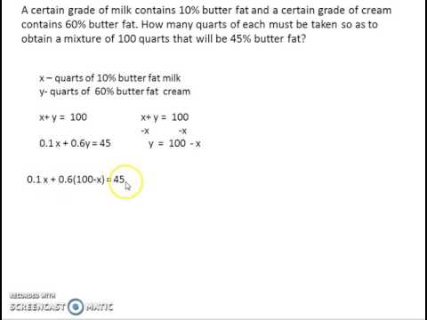 System of Equations: Mixture Problem - YouTube