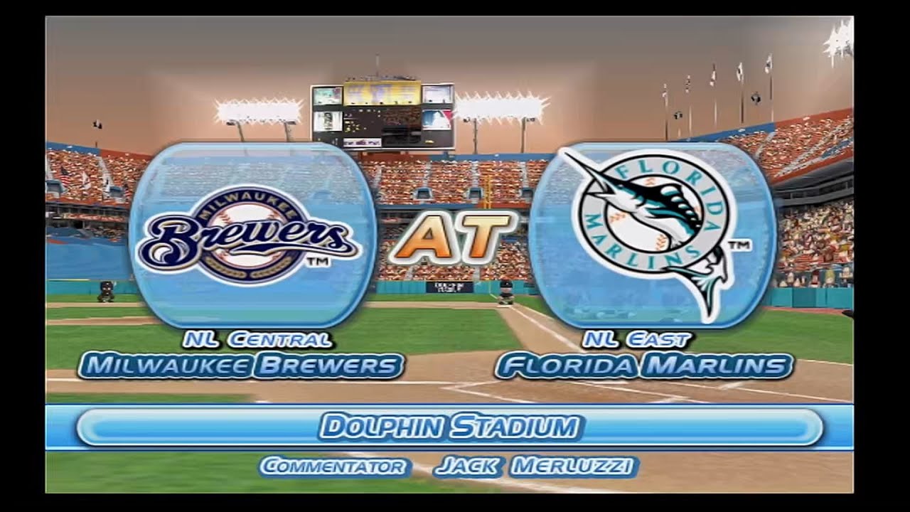 MLB Power Pros 2008 (Wii) (Florida Marlins Season) Game #32: MIL @ FLA ...