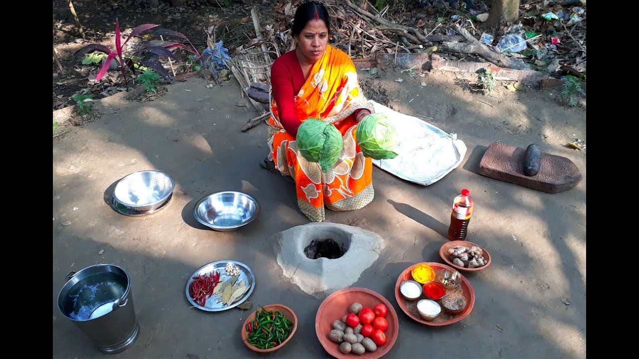 Village Best Lunch Recipe || Cabbage Recipe In Village Style || Our ...