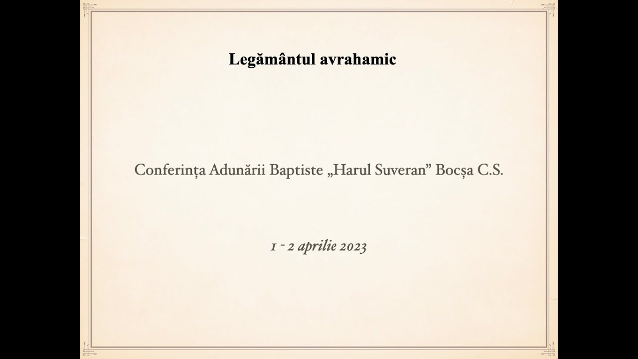 Mesaj 3 - Legământul Avrahamic - Aurel Munteanu - YouTube