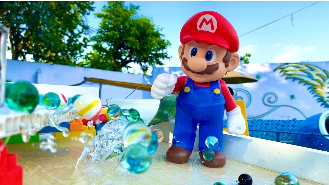 marbles and cars - mario - water slide -#ASMR -skys93 - YouTube