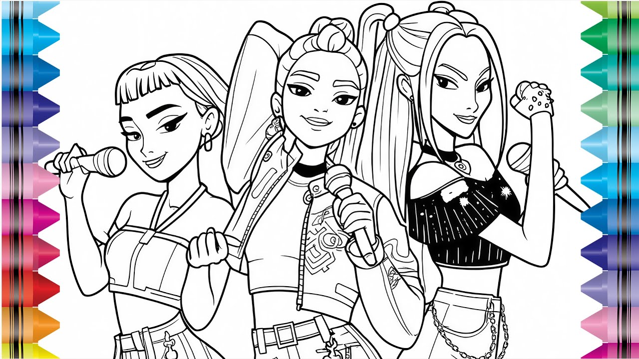 NEW TOP KPop Demon Hunters New Coloring Pages / How to Color Rumi Mira ...