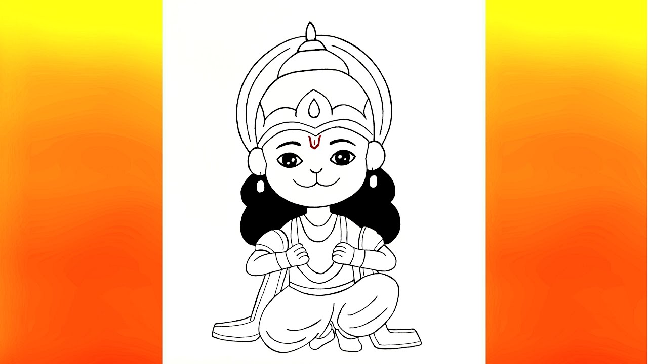 how to draw bal hanuman step by step | bal hanuman drawing | hanuman ...