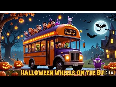 Wheels on the Bus Halloween song | Wheels on the Bus Song for Kids ...