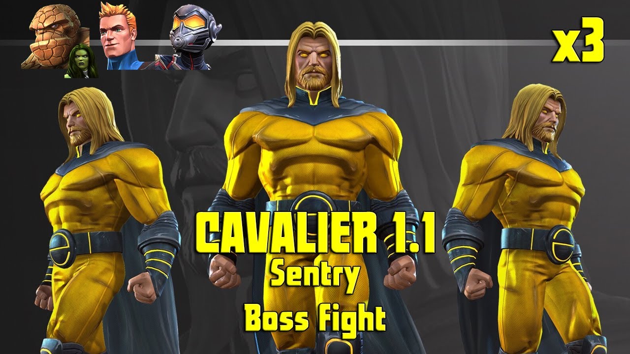 MCOC Cavalier 1.1 EQ Sentry Boss Takedowns x3 - The Man with an Evil ...