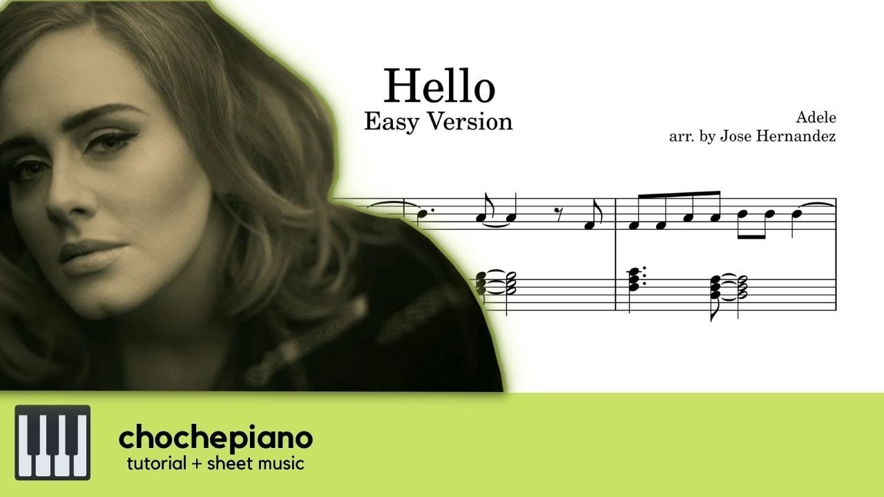 Hello – Adele EASY VERSION | Piano Tutorial + Sheet Music - YouTube