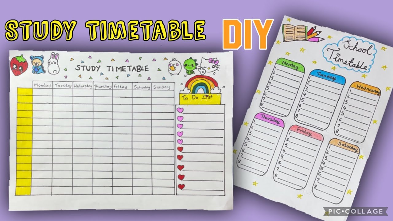 2 DIY EASY STUDY TIMETABLES/ Back To School Paper Crafts/Diy Paper👩‍🏫📚 ...