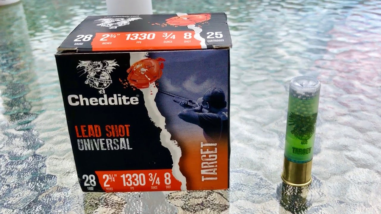 Cheddite 28 Gauge Target Load 3/4 Ounce 8 Shot - Breakdown - YouTube