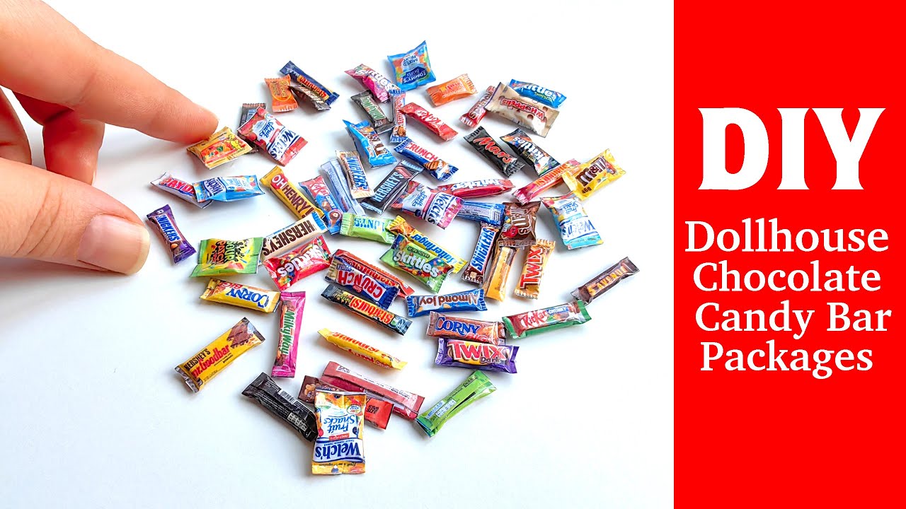 DIY Miniature Tiny Candy, Chocolate Packs. Dollhouse PRINTABLE Tiny ...