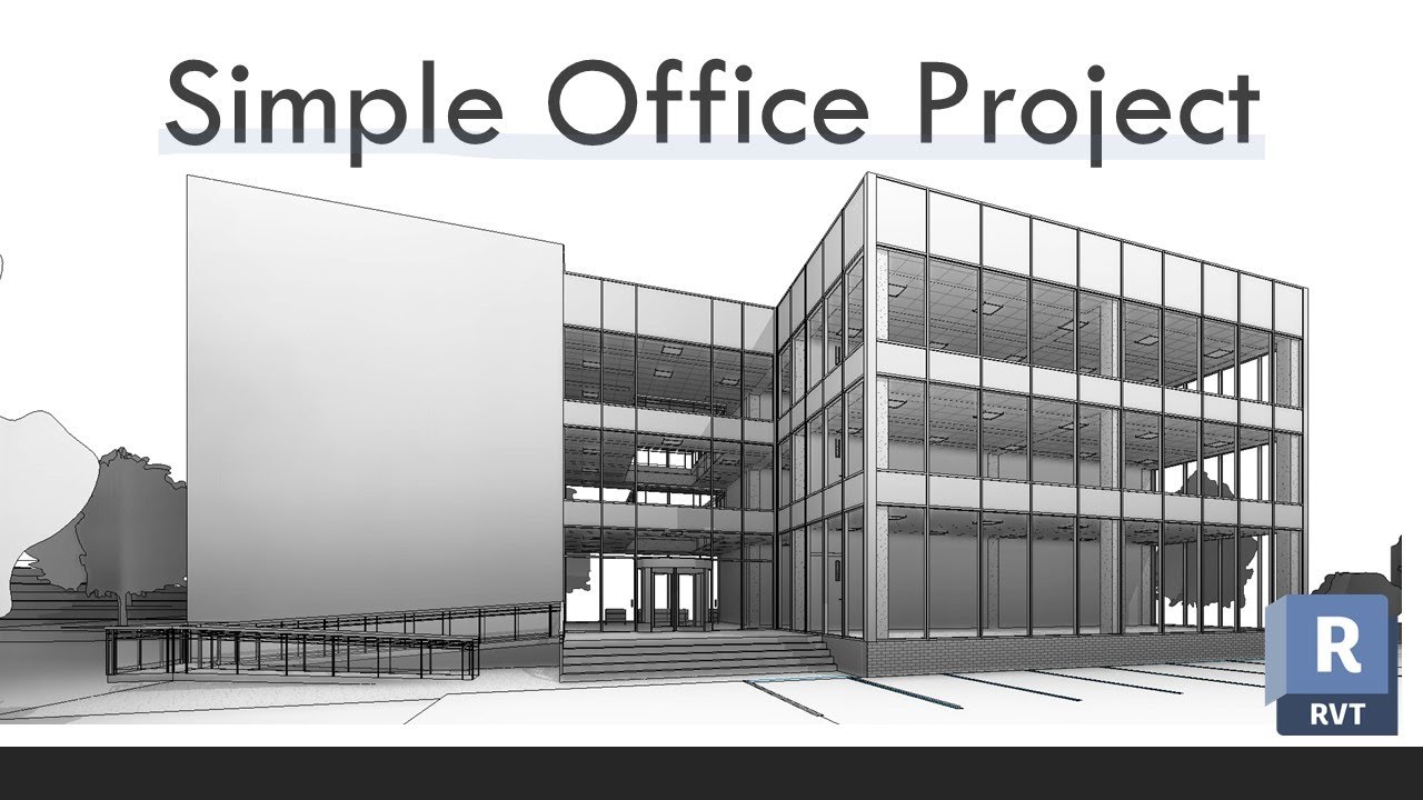 23- Simple Office Project in Revit - Adding Railing & Furniture - YouTube