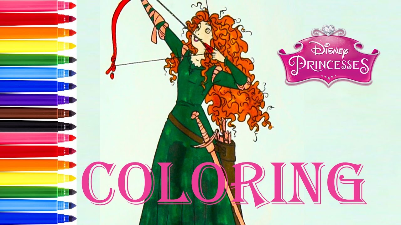 Coloring Pages Princess MIRANDA Coloring Book Video for Kids - YouTube