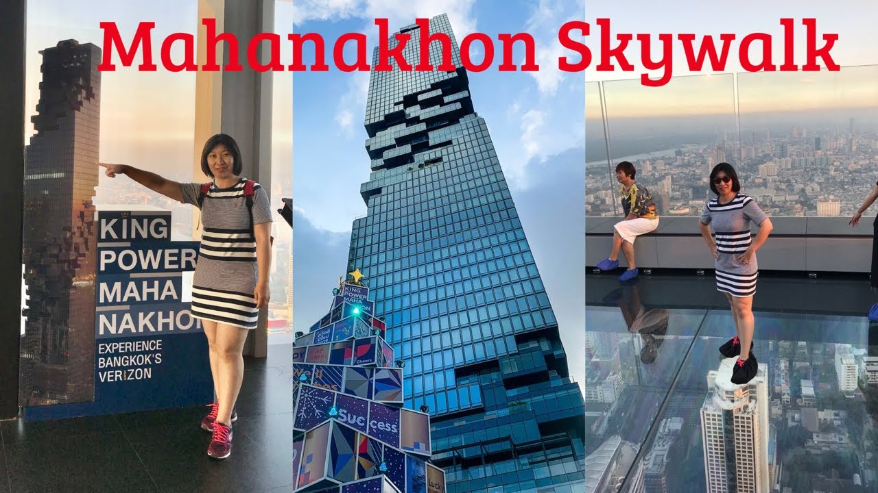 Mahanakhon Skywalk,grass tray floor at the height of 310 meters with ...