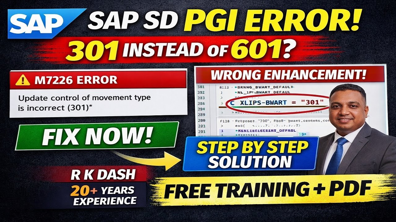 SAP SD PGI Error Explained Movement Type 301 Instead of 601 VL02N ...