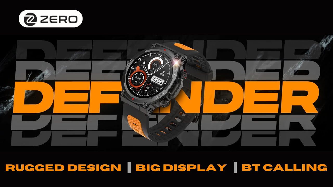 Zero DEFENDER SmartWatch ⚡ Rugged Design ⚡ Big Display ⚡ BT Calling ...