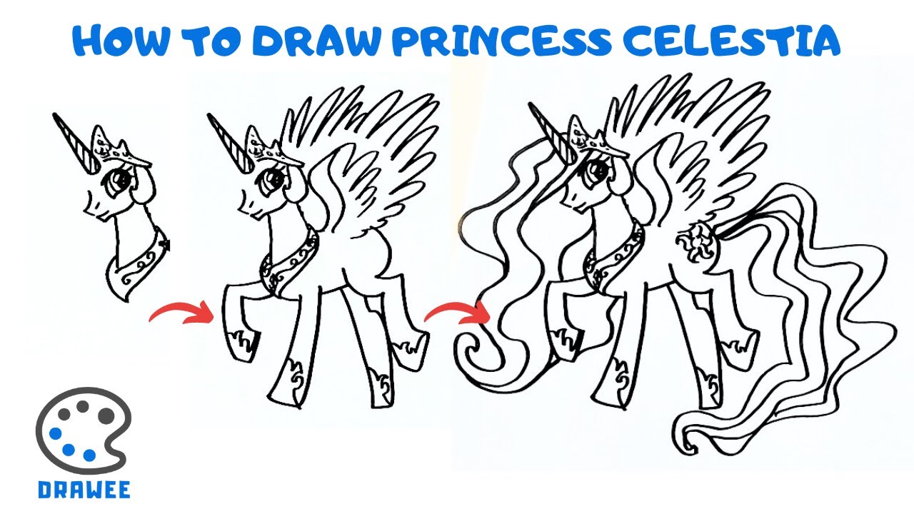 How to draw Princess Celestia - YouTube
