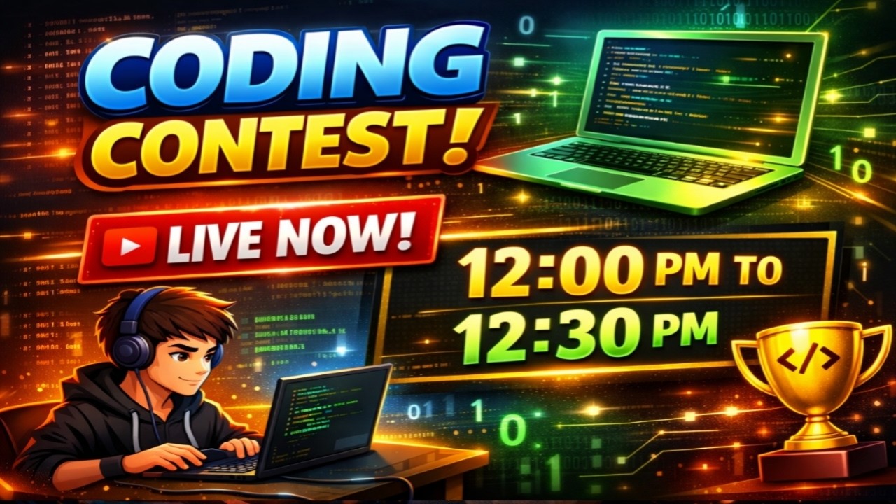 🔴 LIVE :Today Coding Contest Join Now || Ask Anything 💻🔥 - YouTube
