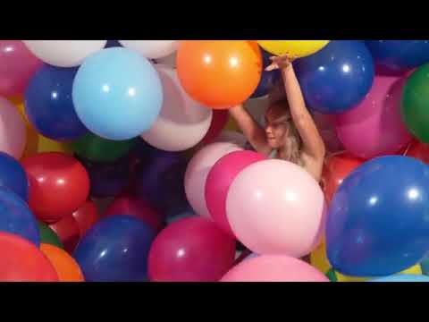 Cute Blonde Looner Girl Mass Pops Balloons