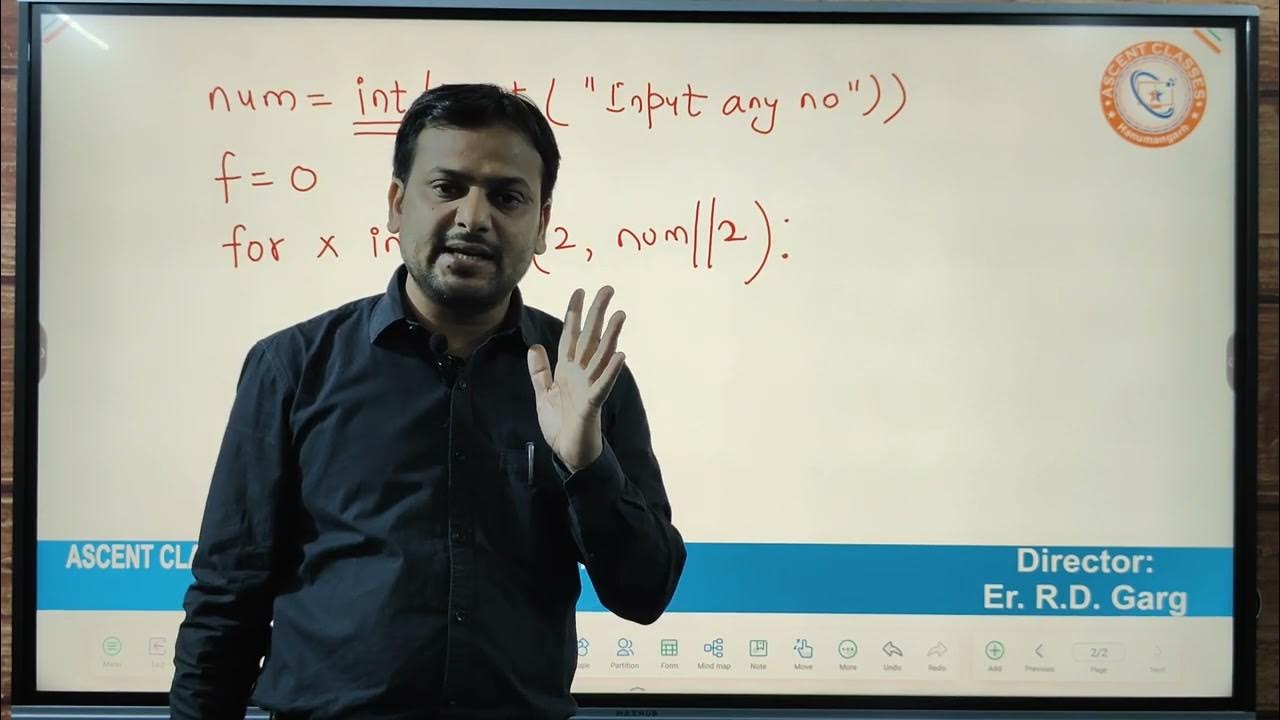Prime No using for loop in python|| Er.R.D.Garg - YouTube