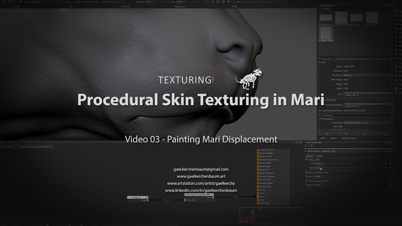 03 - How to texture skin in Mari - Painting displacement - YouTube