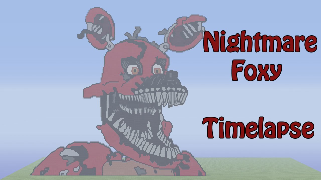Minecraft Pixel Art Timelapse | Nightmare Foxy Five Night's at Freddy's ...