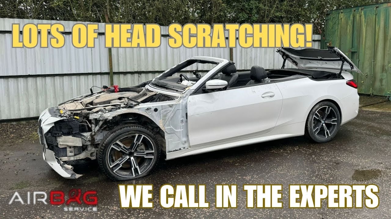 REPAIRING A CRASH DAMAGED WRECKED BMW 4 G SERIES CONVERTIBLE PT2 - YouTube