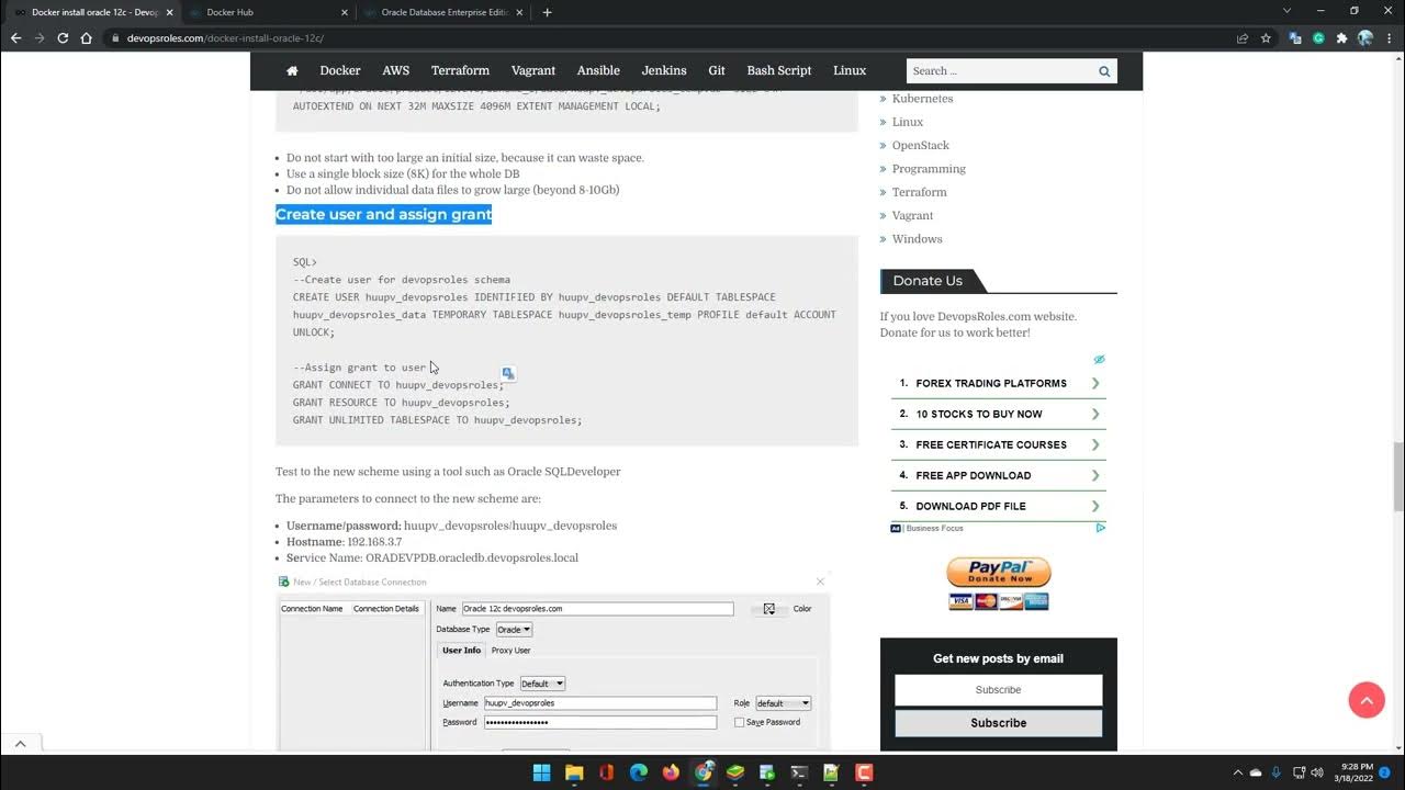 Docker install oracle 12c - YouTube