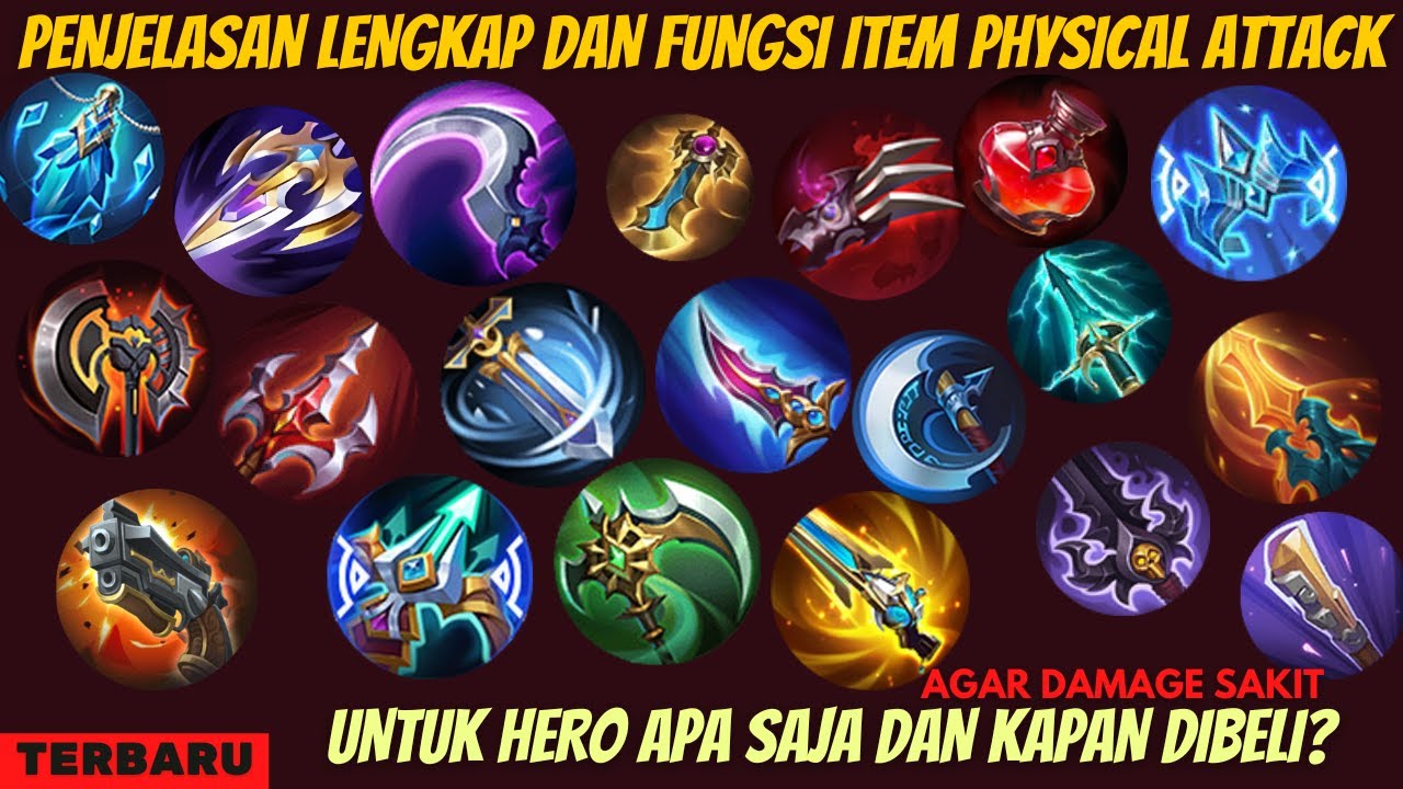 PENJELASAN LENGKAP DAN FUNGSI ITEM ATTACK PHYSICAL TERBARU MOBILE LEGEND, CARA MEMILIH ITEM ...