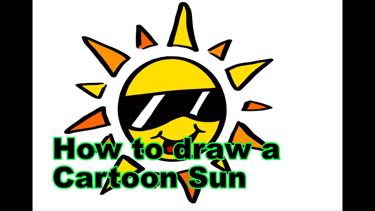 How to draw a cartoon sun - YouTube