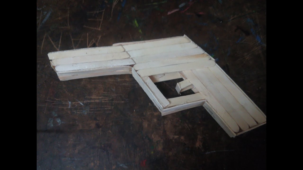 DIY: How to make toy gun / pistol using popsicle sticks, ice cream ...