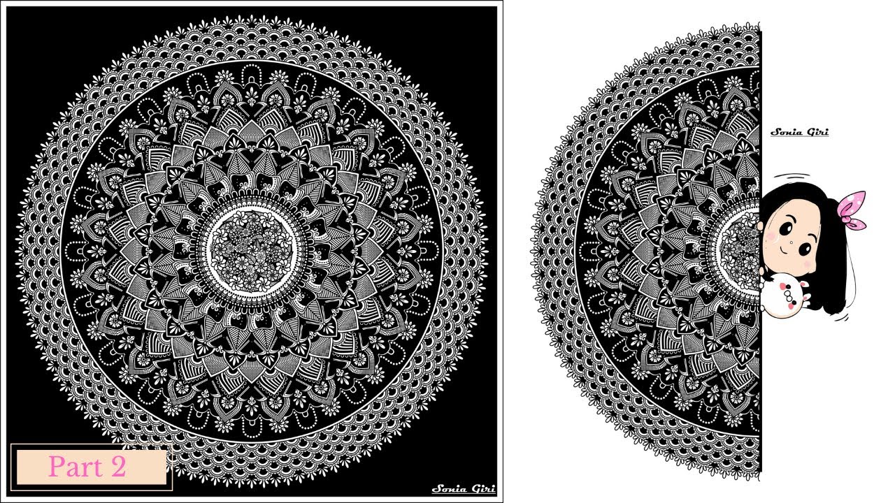 How to make cute mandala art in Corel Draw Part 2 | Sonia Giri ...