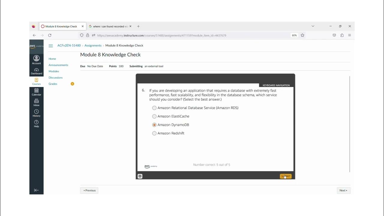 AWS Module 8 Knowledge Check - YouTube
