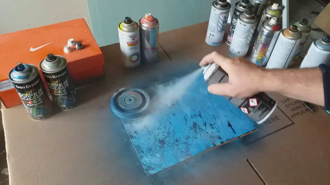 Winter Landscape spray paint art tehniques - YouTube