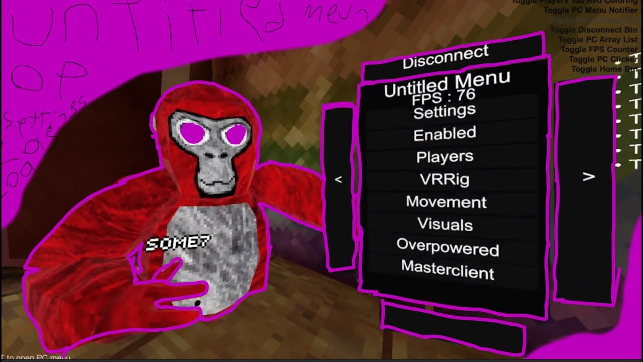 Best Gorilla tag mod menu! || Untited Menu || Gorilla tag mods - YouTube
