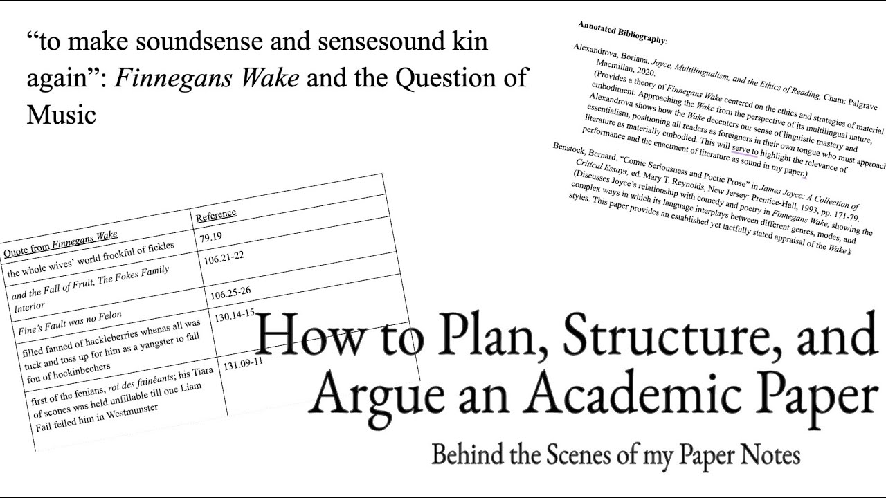 How to Plan, Structure, and Argue an Academic Paper | Behind the Scenes ...