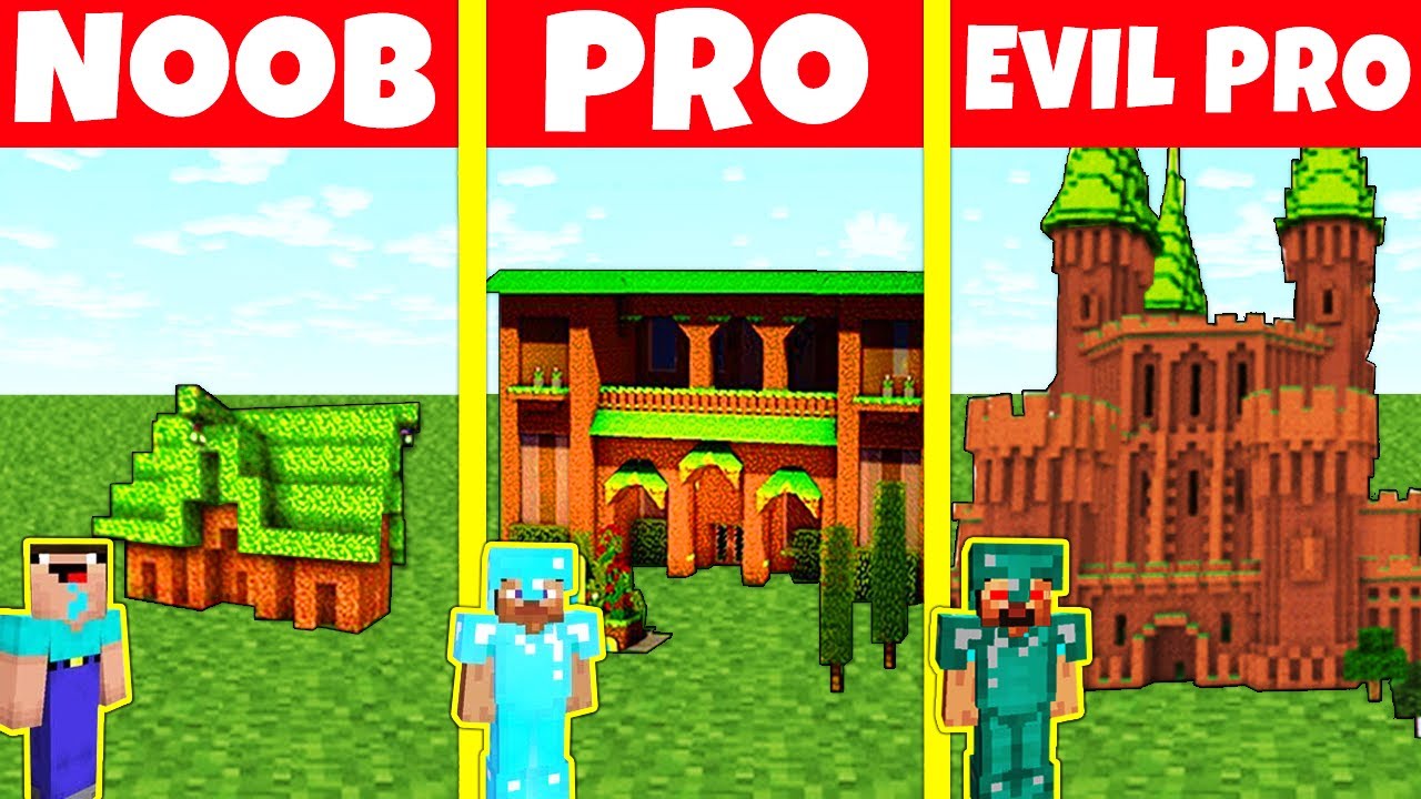 Minecraft Battle: NOOB vs PRO vs EVIL PRO: DIRT HOUSE BUILD BASE ...