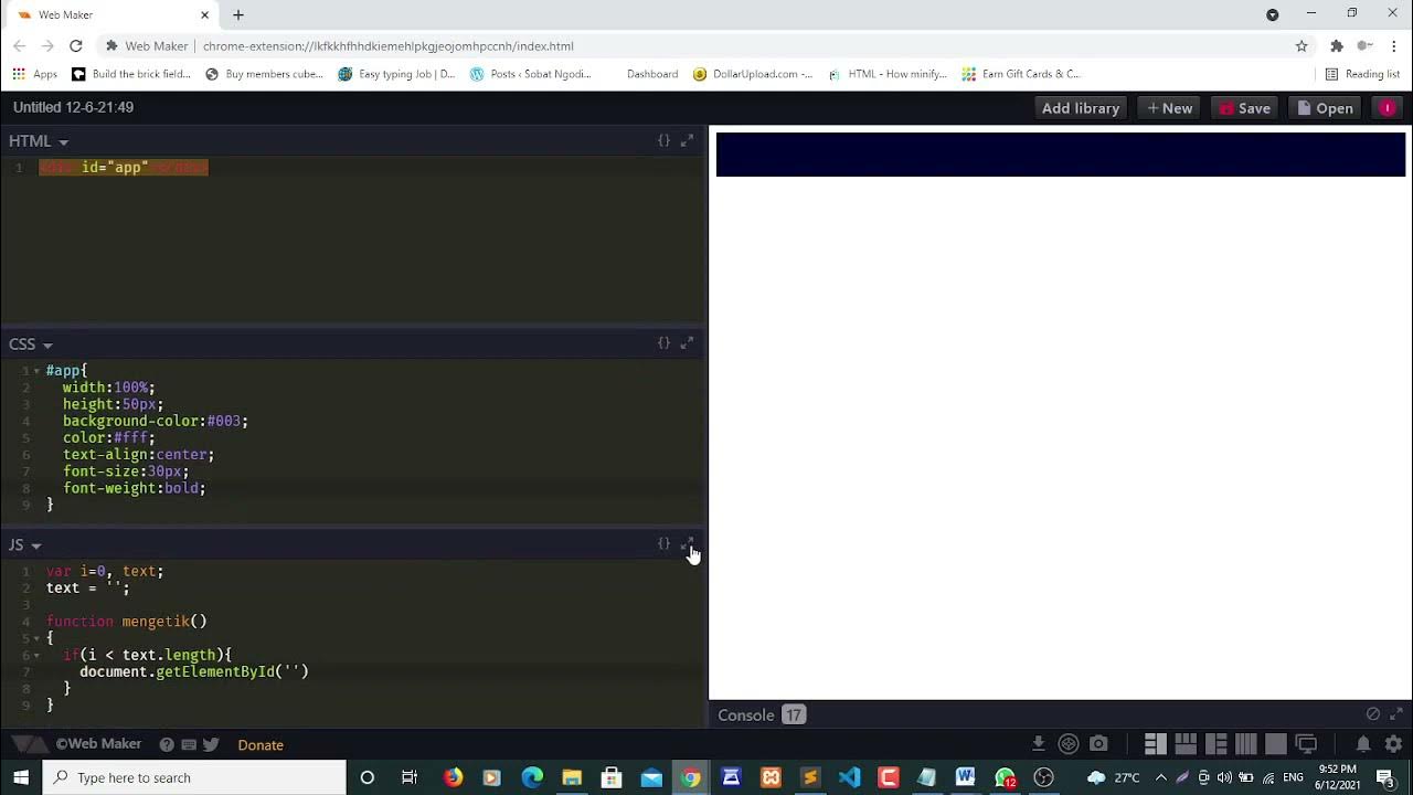 Membuat Animasi Mengetik (typing text) dengan menggunakan pure javascript dan html - YouTube