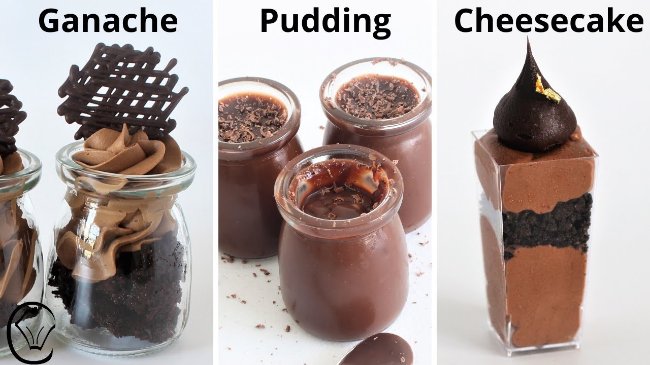 3 EASY Mini Chocolate Dessert Cups COMPILATION Chocolate Mousse Pudding ...