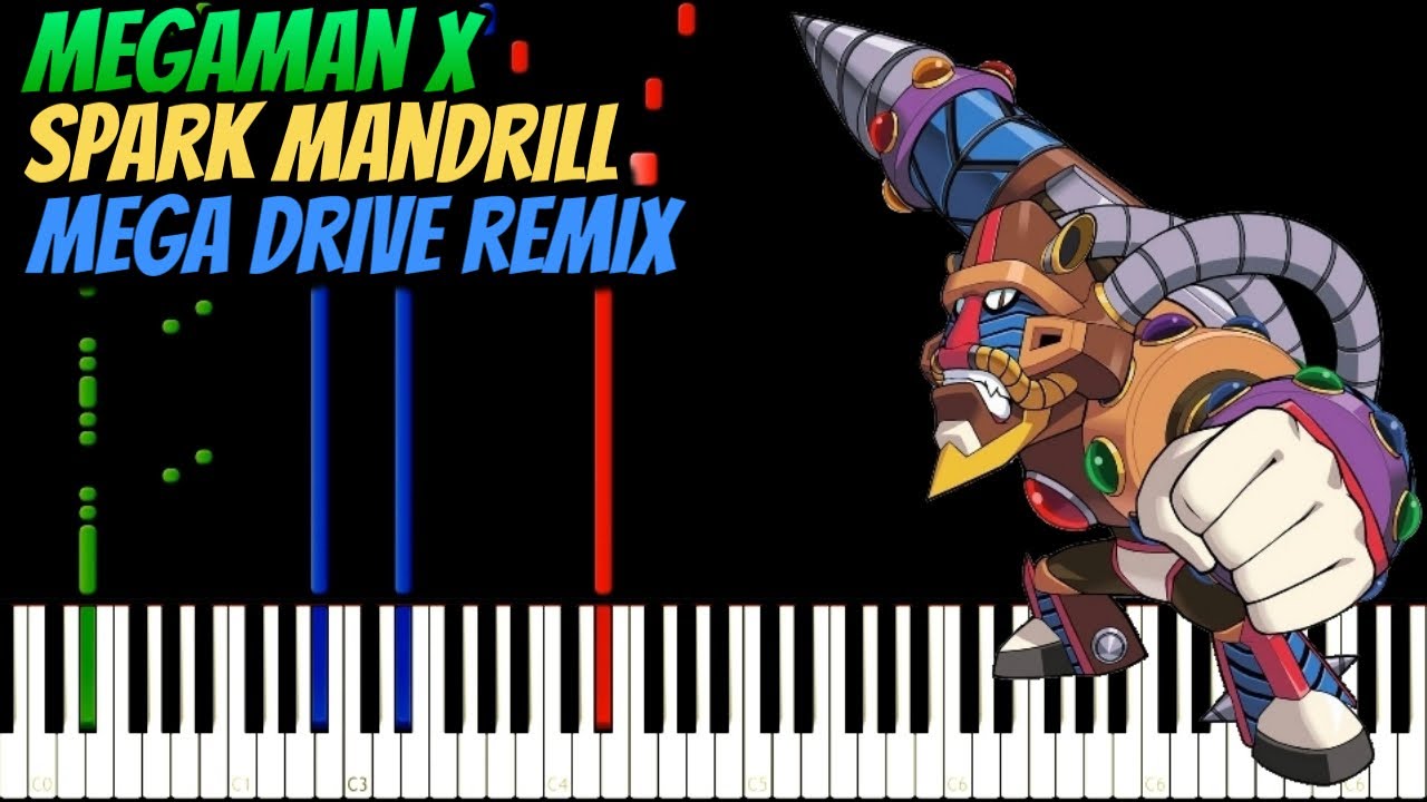 Mega Man X - Spark Mandrill (Mega Drive Remix) - Piano Tutorial ...