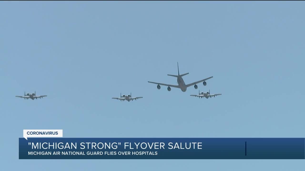 Michigan National Guard conducts flyovers over metro Detroit - YouTube